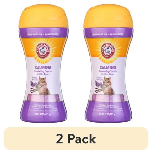 (2 pack) Cat Litter Deodorizing Crystals, Lavender & Vanilla Scent 15 ...