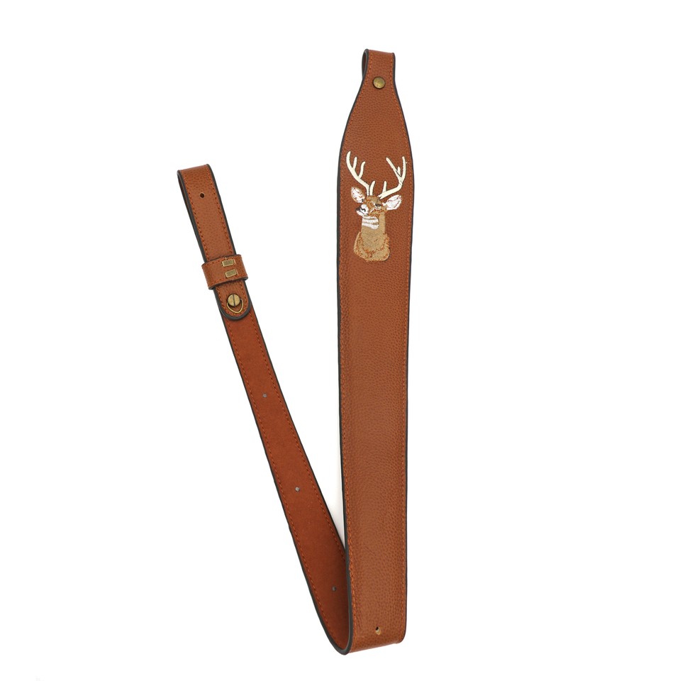 Shooting Vintage Leather Rifle Sling Gun Shoulder Strap Padded Adjusted ...