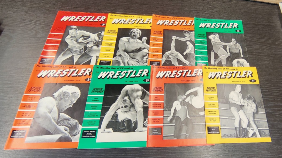The Wrestler Magazine, UK: 1970 - 8 Issues (Jan, Feb, April, May, Sept ...