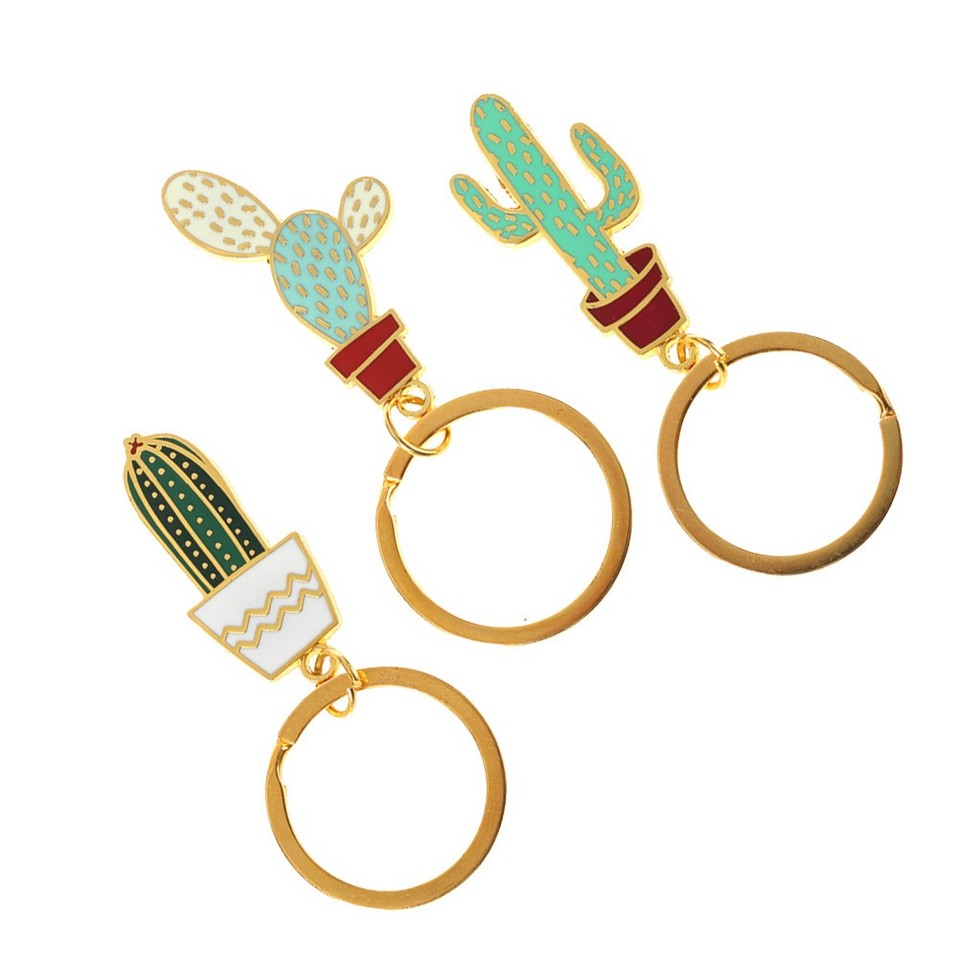 3pcs in 3 Different Patterns Succulent Cactus Keychain Creative ...