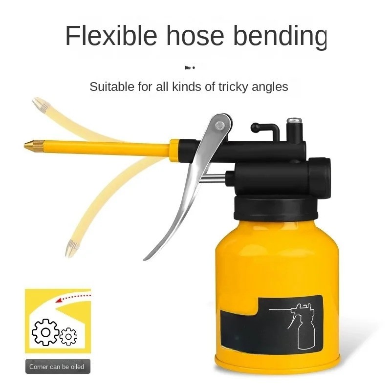 180ml High Pressure Pump Oiler Mini Oil Can Grease Gun Hose Injector ...