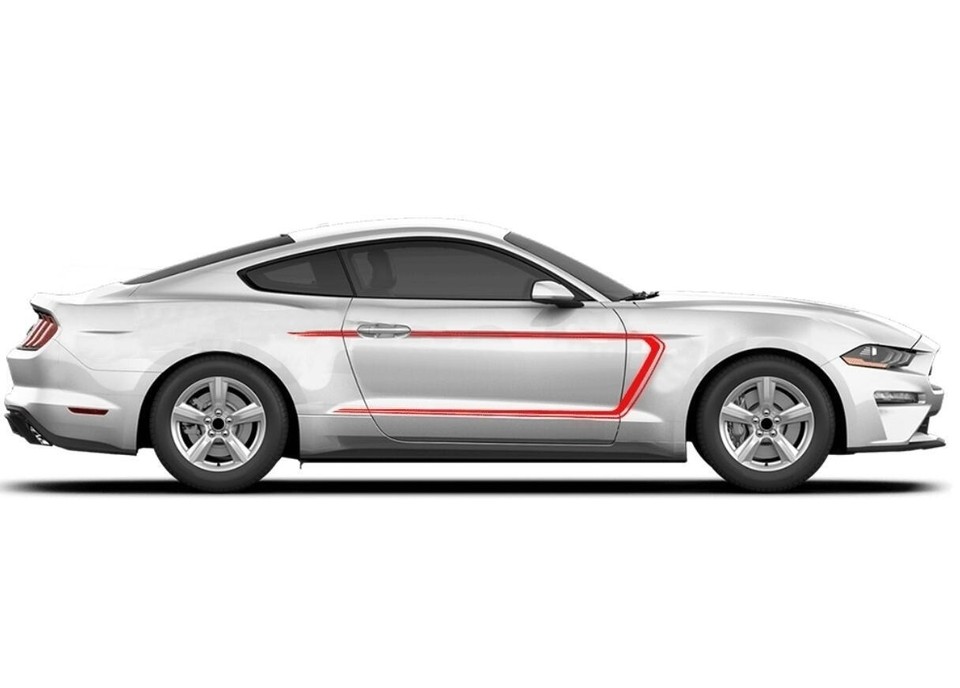 Racing Sport Decal Side Sticker Kit For Ford Mustang Coupe GT Shelby ...