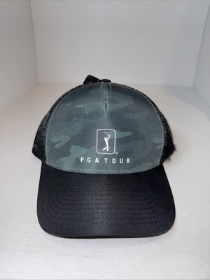 PGA Tour Airflux Logo Green Golf Hat Cap Hook And Loop Adjustable ...