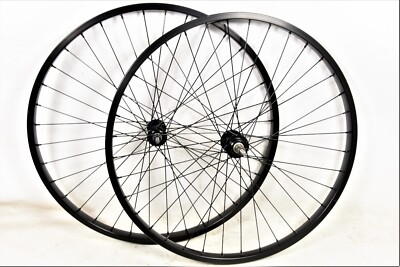 PAIR 26" Bike Bicycle Solid Axle 5 6 Speed Single Wall Wheels - Black ...