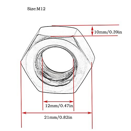 5Pcs 304 Stainless Steel Left Hand Thread Hex Nuts,Hex Reverse Thread ...
