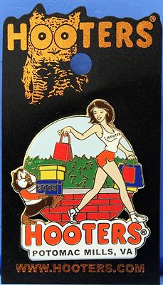 HOOTERS RESTAURANT COLLECTABLE ENAMEL SHOPPING GIRL POTOMAC MILLS VA ...