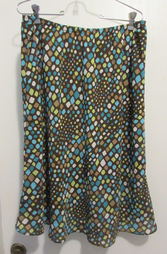 George Plus Sz 18W-20W Poly Brown w/Lime, Blue, White Geo Designs Lined ...