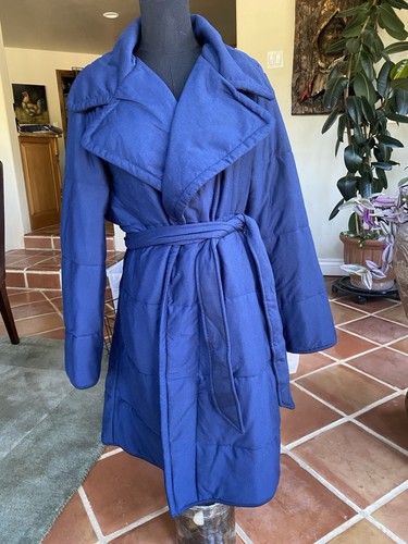 Women's Short Quilted Robe - Auden - XS/S - Navy Blue | eBay