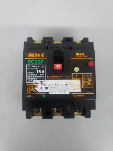 Fuji Electric EG33F Earth Leakage Breaker 30-15 MA, 15 AMP USED WITH ...