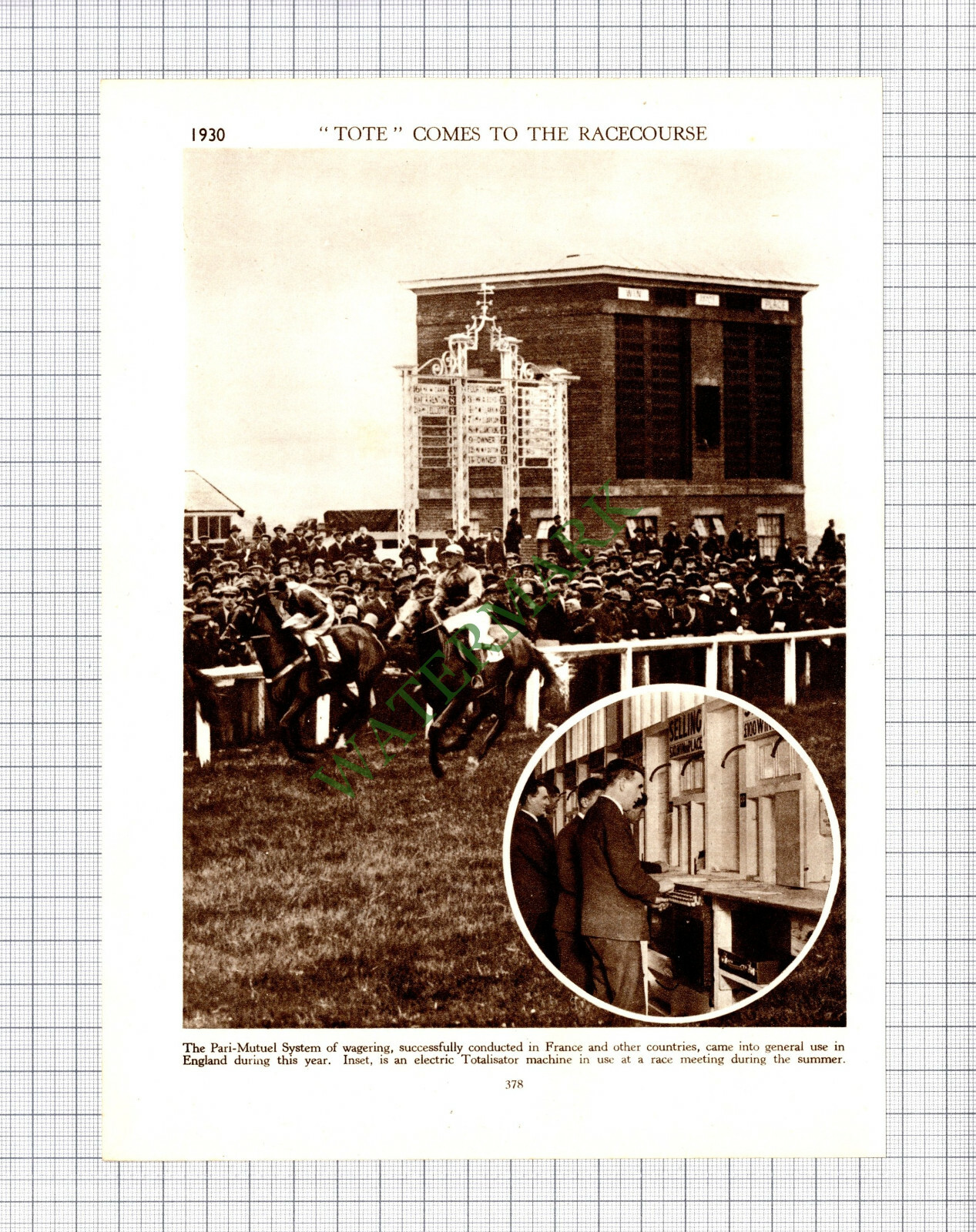 9251) Pari-Mutuel System Horse Racing Totalisator Tote Betting- 1930s ...