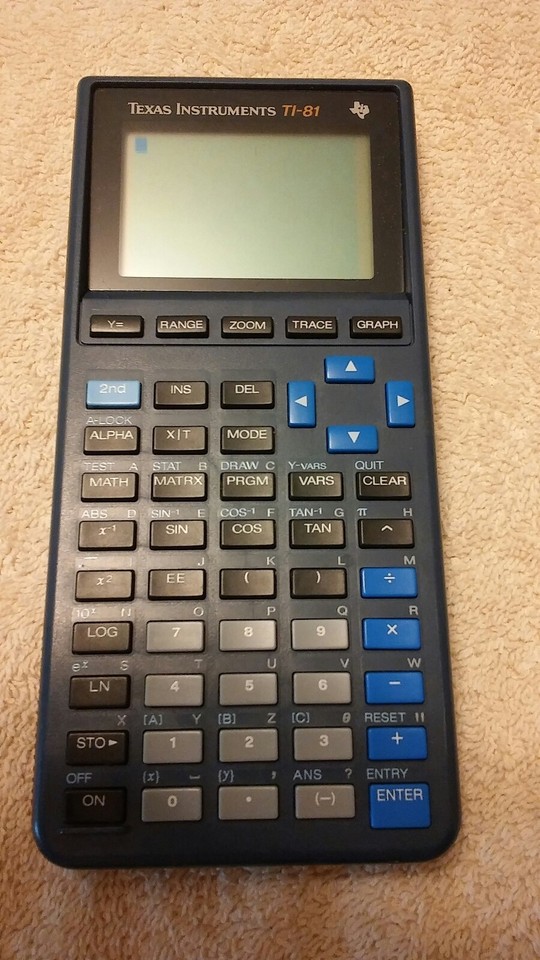 Calculator Texas Instruments T1-81 graph trace zoom range w case cover ...