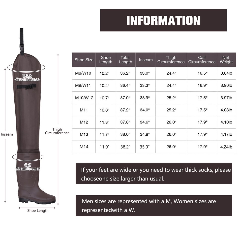 2-Ply PVC/Nylon Hip Wader Lightweight Hip Boot w/Boot Hanger for Fishing Hunting | eBay
