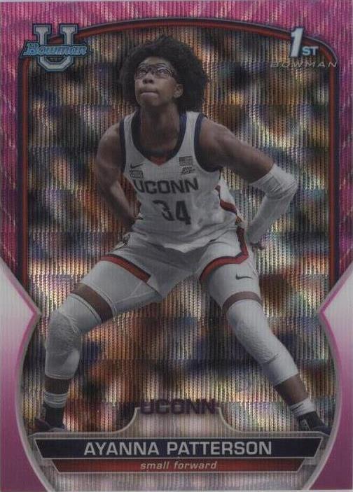 2022-23 Bowman University Chrome - Ayanna Patterson #4 Pink Wave ...