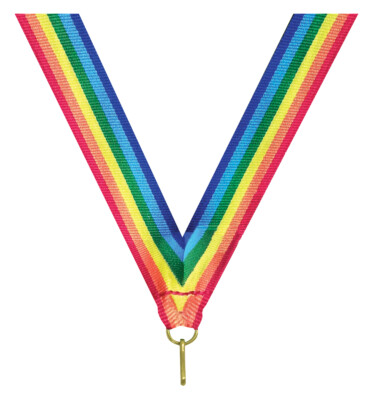 Rainbow V Neck ribbon for medals KWIK KLIP 800mm x 23mm | eBay Australia