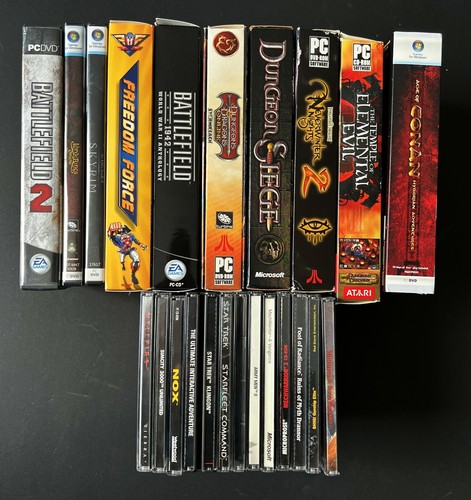 Lot of 22 PC CDROM/DVD Games / Battlefield, Neverwinter Nights, Skyrim ...