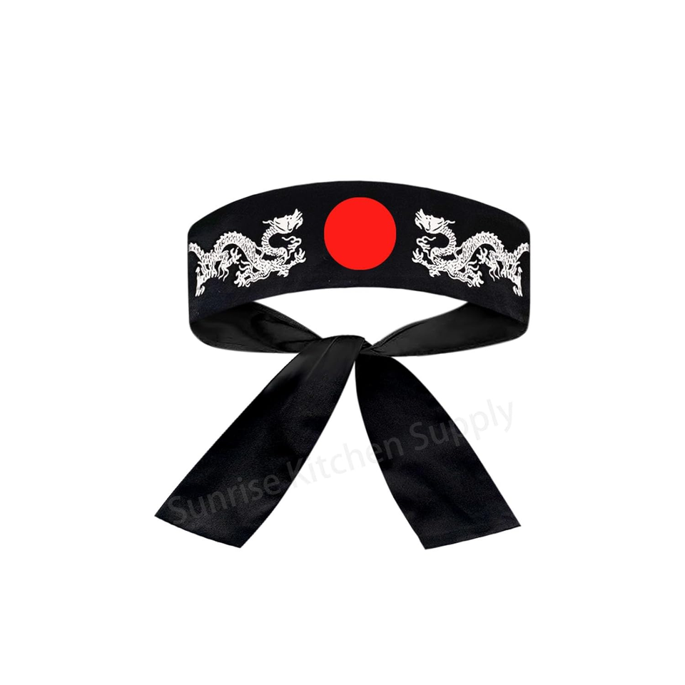Japanese Sushi Chef Hachimaki Karate Headband - Black Dragon ...