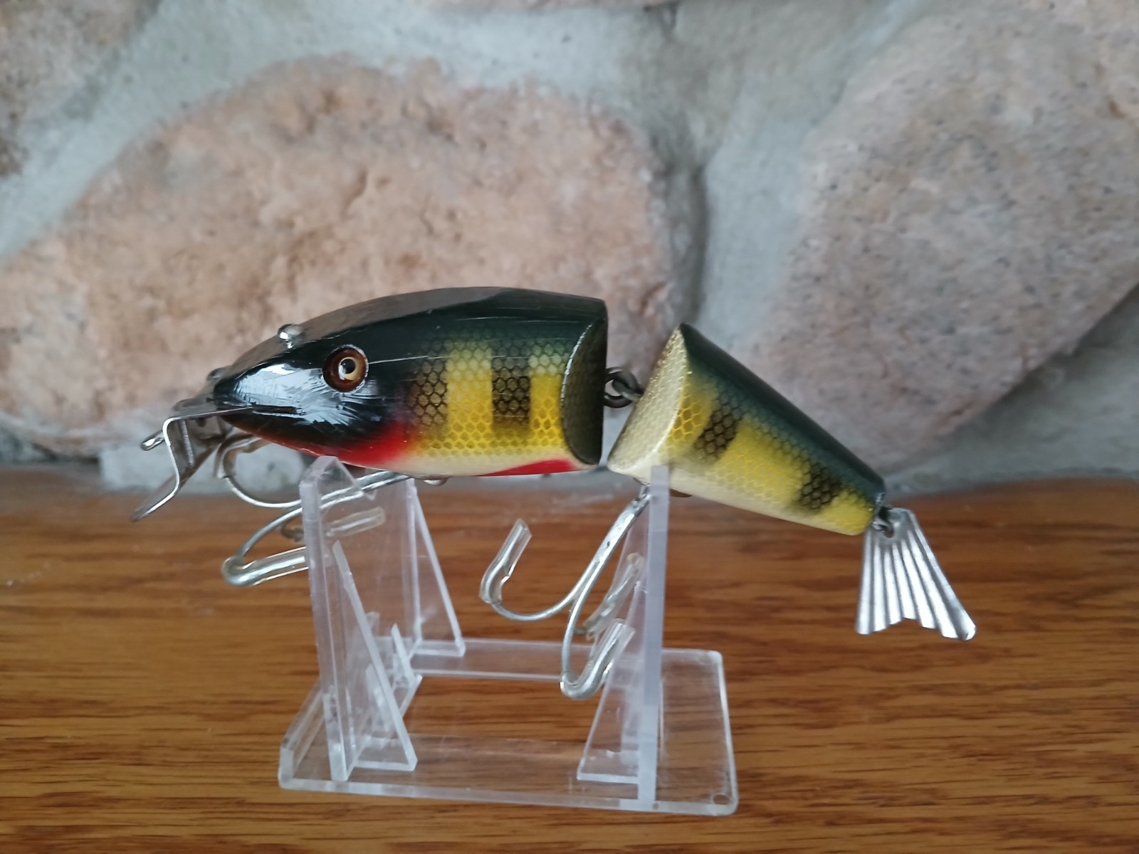 Wood Creek Chub Jointed Wiggle Fish 2400 Series PERCH,BRANDED LIP,GLASS ...