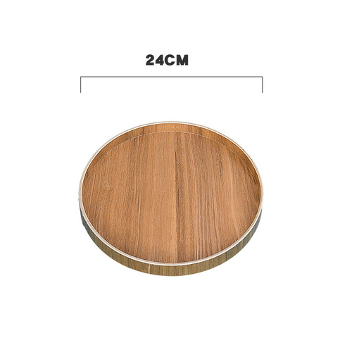 Round Tray Food Serving Plate Wood Snack Deseert Plate Teaboard Tea ...
