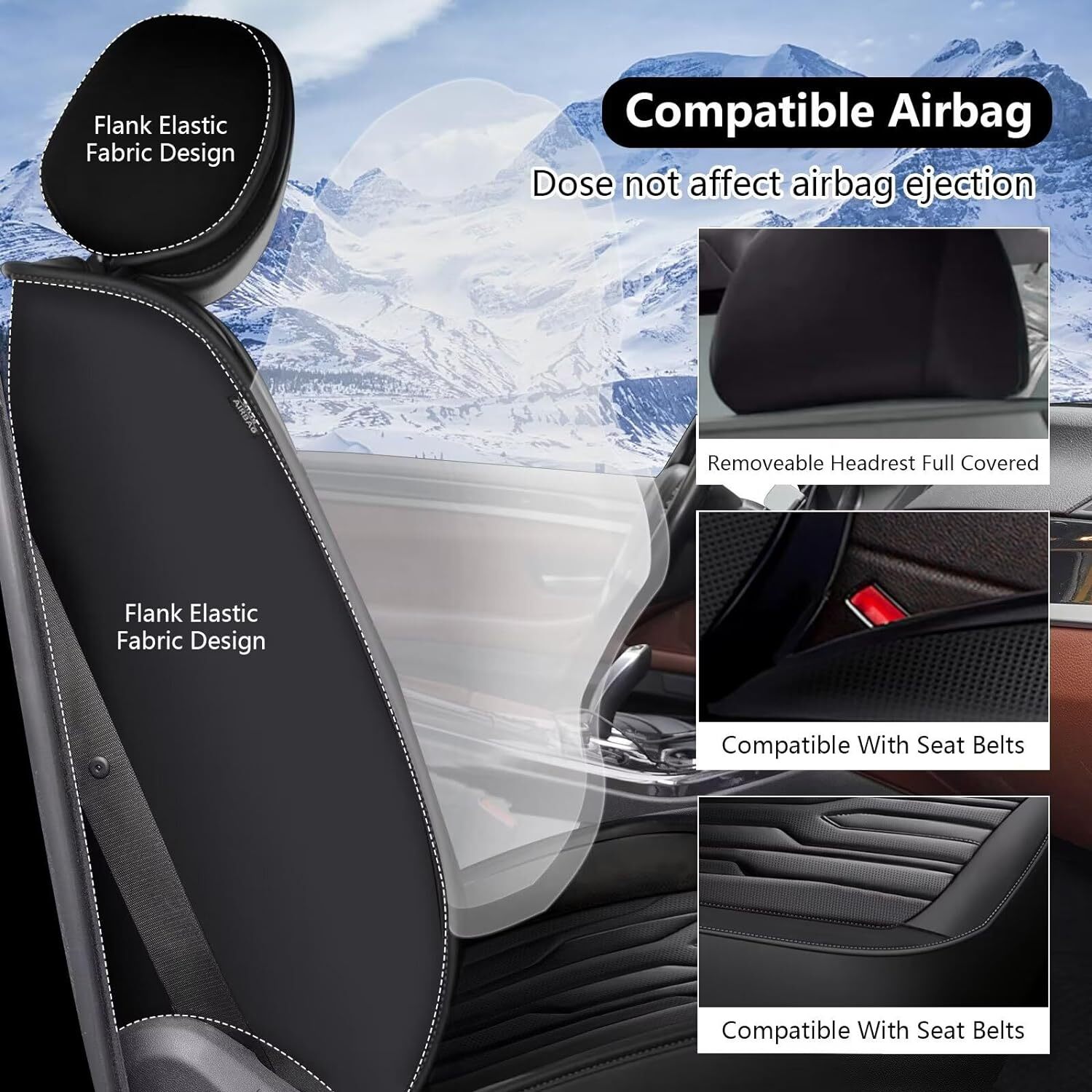 Car Front 2 Seat Covers Cushion For 2015-2024 Chevy Colorado Crew Cab ...