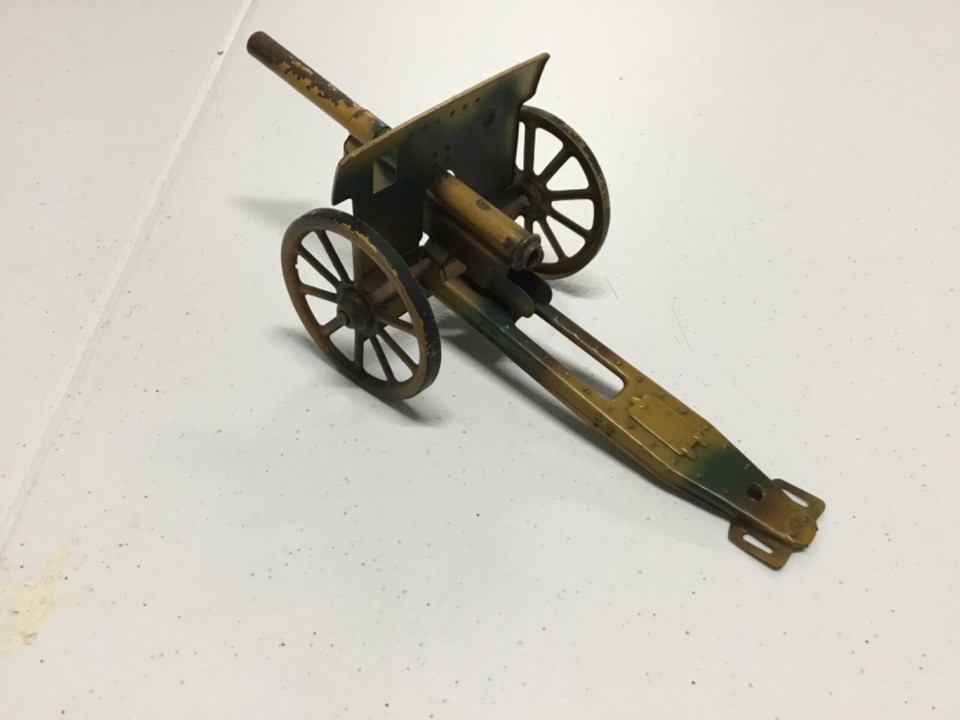 Elastolin Marklin gun MILITARY CANNON METAL TOY RARE soldier howitzer ...