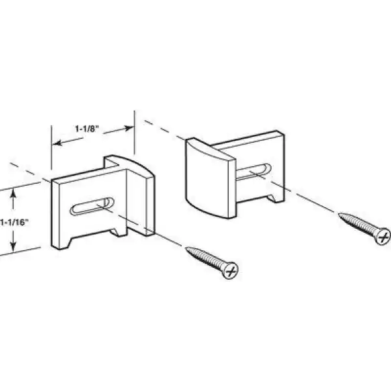 Pocket Door Bottom Guides, 1-1/8 In., Plastic, White (2-Pack) | eBay