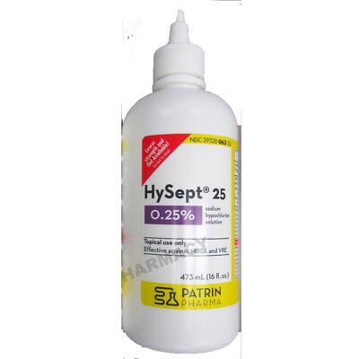 Patrin Pharma Hysept 25 Sodium Hypochlorite Topical Solution Wound ...