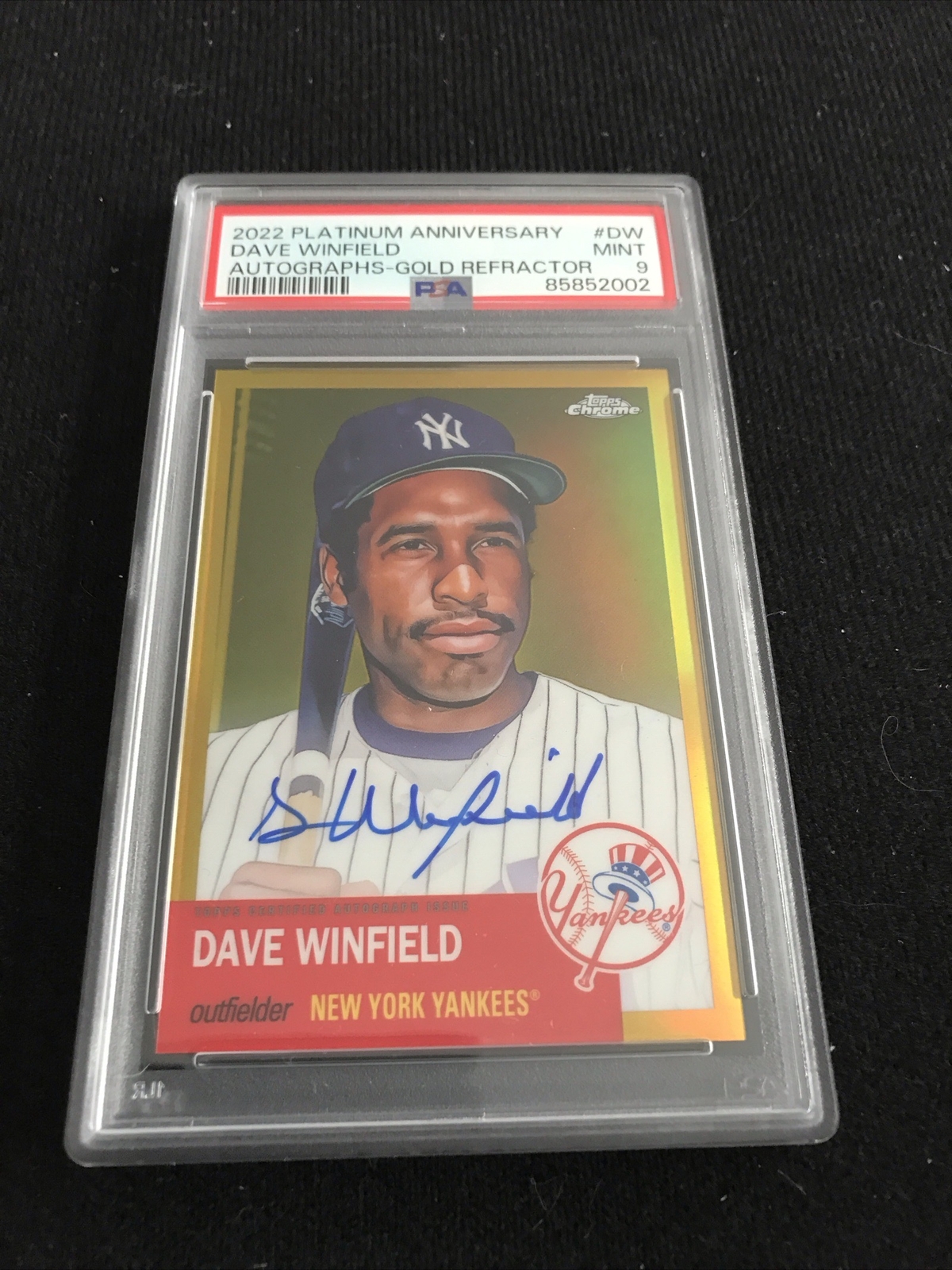 Dave Winfield 2022 Topps Chrome Platinum Gold Refractor Auto 42/50 PSA ...