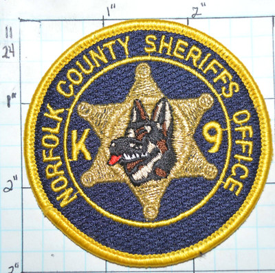 MASSACHUSETTS, NORFOLK COUNTY SHERIFFS OFFICE POLICE K9 K-9 UNIT DARK ...