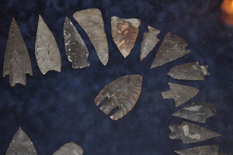 Large RARE American Texas Arrowheads Artifact framed collection Museum ...