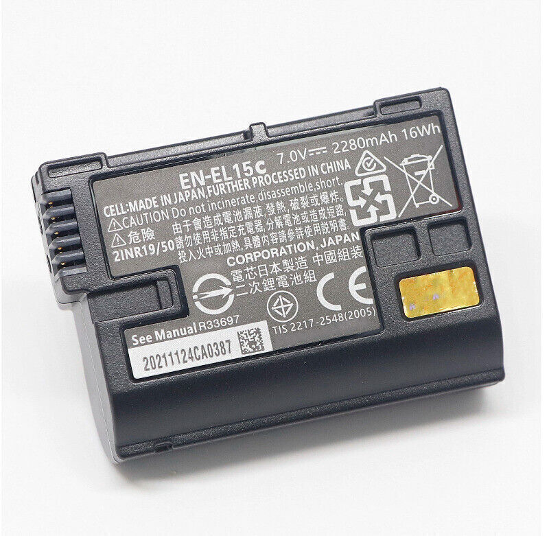 EN-EL15c Battery For Nikon Z5 Z6 Z6II Z7 II D850 D810 D750 Camera MH ...