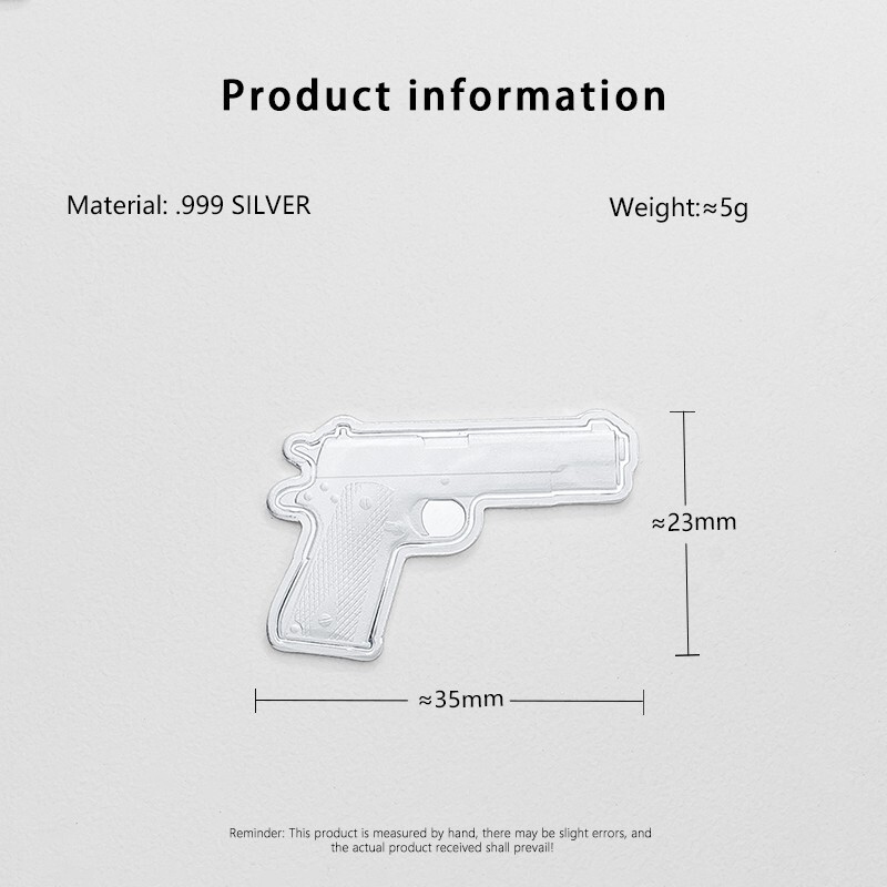 5g .999 Fine Silver 1911 hand gun | eBay