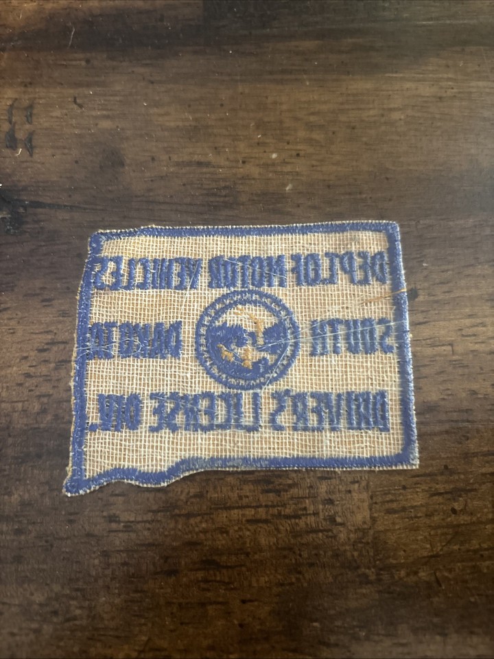 VINTAGE 60s 70s DMV Driver’s License EMBROIDERED PATCH Rare SD South ...
