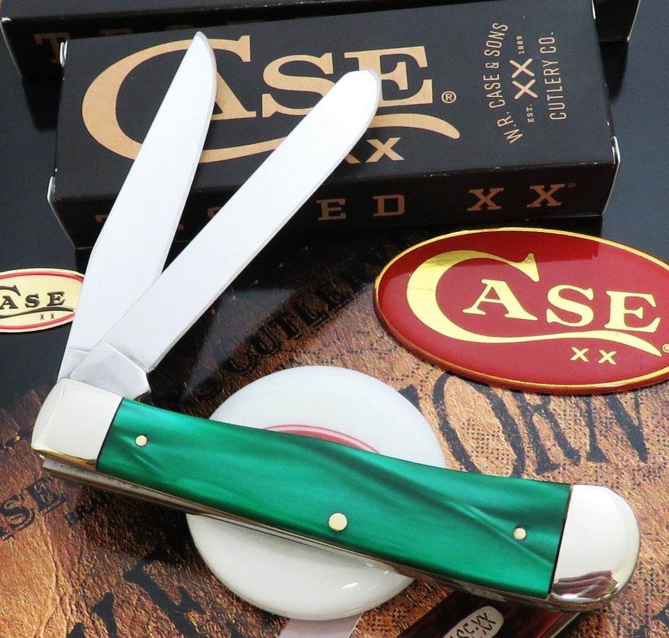 Case XX Trapper Knife 2025 Green Pearl Kirinite & Red XX Shield NEW No ...