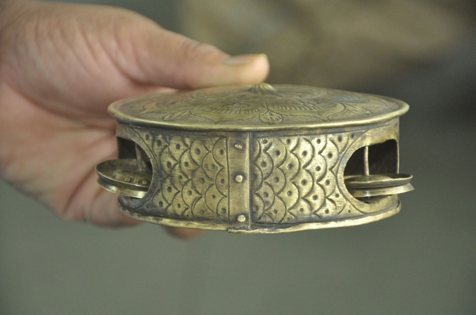 Vintage Handcrafted Baby Doll House Brass Engraved Musical Instrument ...