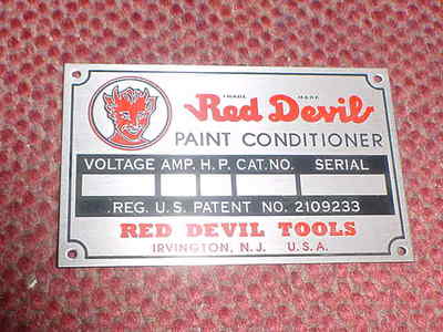 Red Devil Acid Etched Aluminum Paint Conditioner Data Name Plate | eBay
