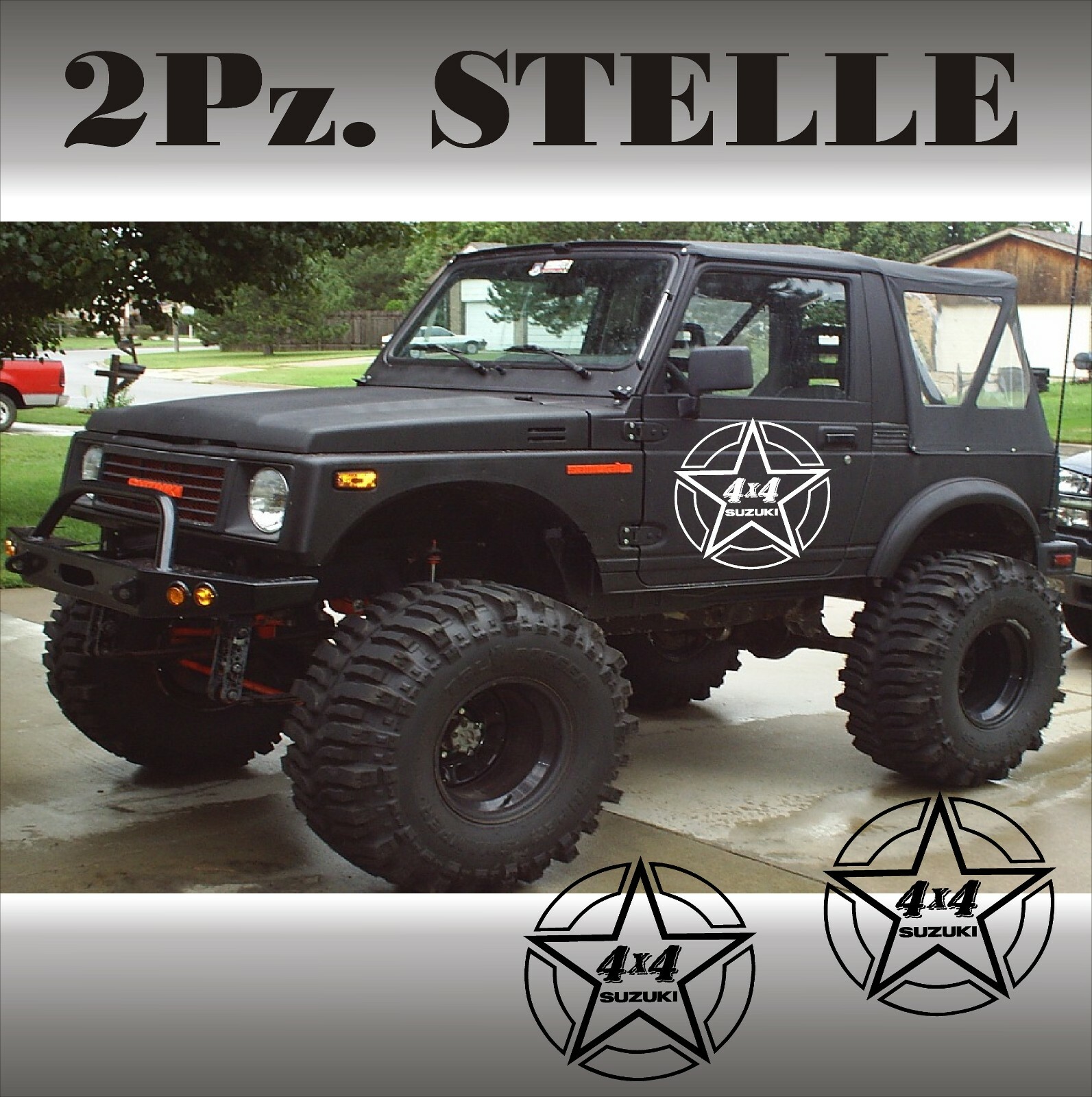 2 ADESIVI STICKERS STELLA FUORISTRADA PER SUZUKI SAMURAI 4X4 JYMNY OFF ...
