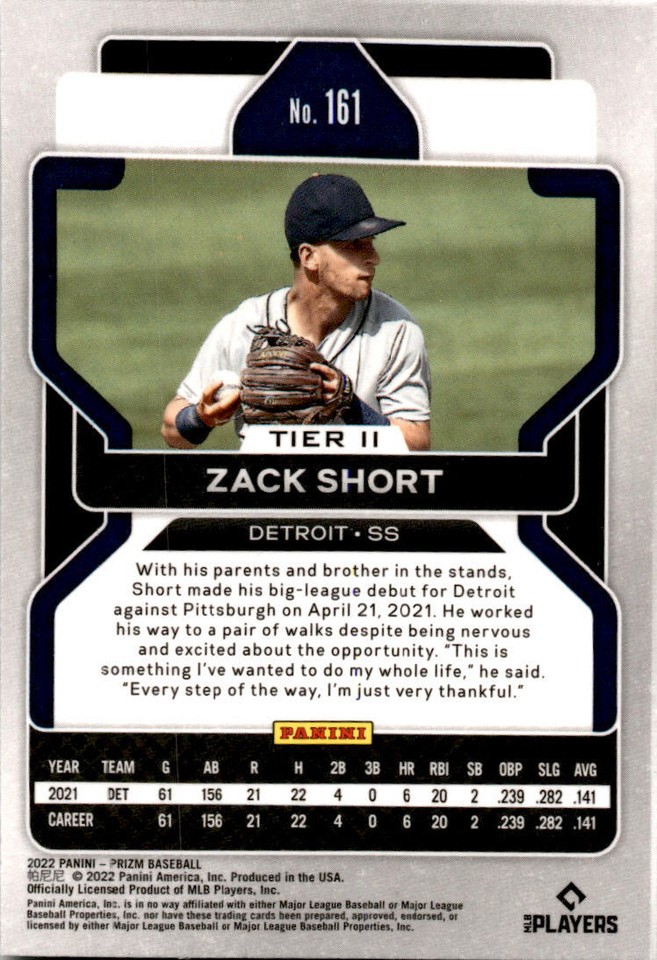 2022 Panini Prizm Baseball Zack Short #161 | eBay