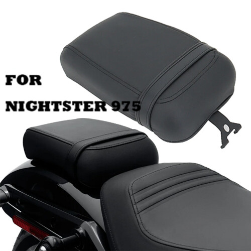 Motorcycle Black Passenger Rear Seat Pad PU Leather Pillow For ...