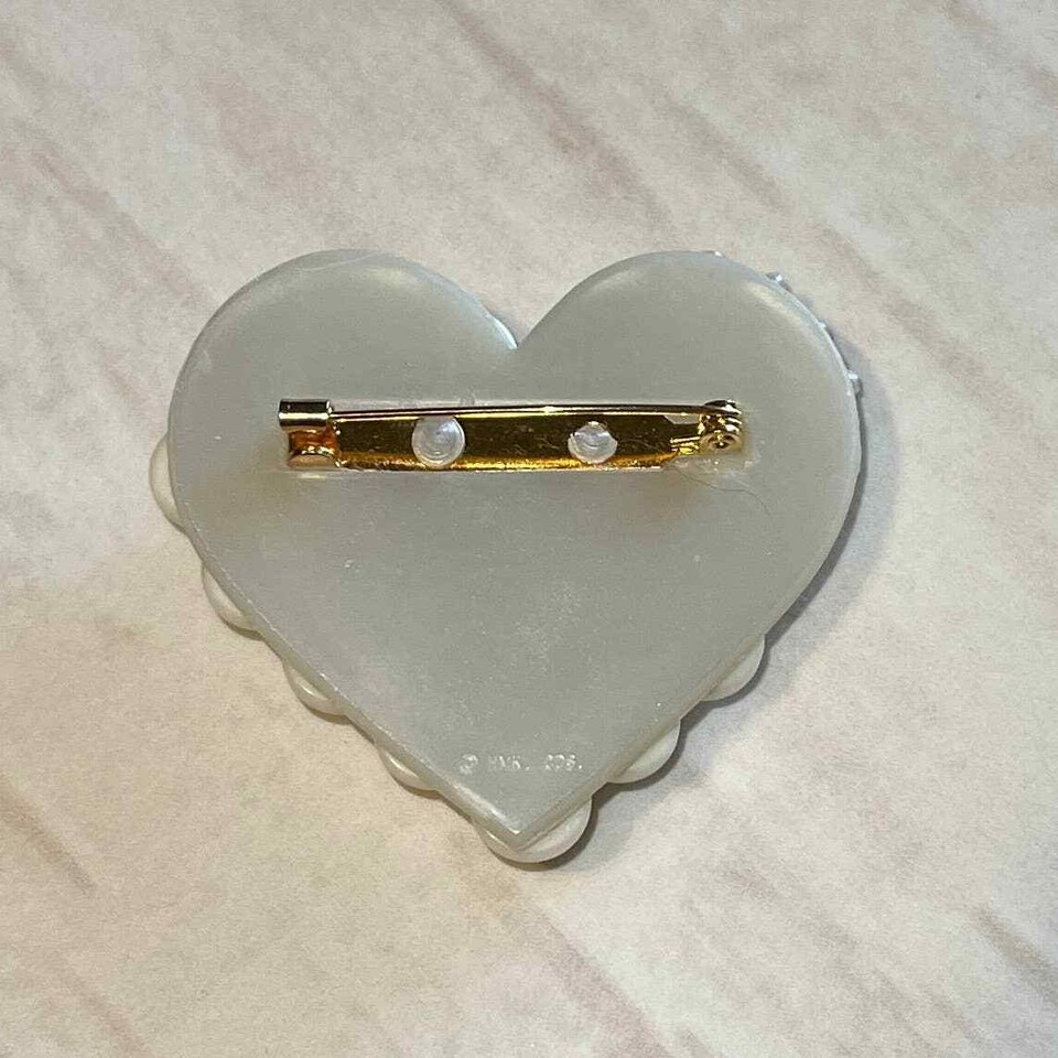 Rare Vintage HALLMARK Heart Button Pin Brooch plastic novelty valentine ...