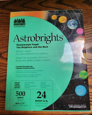 Astrobrights Color Paper, 8.5” x 11”, 24 Pound, Gamma Green, 500 Sheets ...