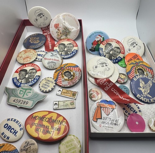 VTG Lot Of Buttons Tags Political Educational Contests Random 1960s/70s ...