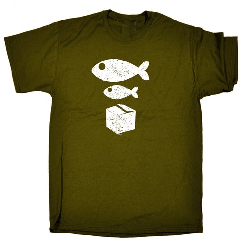 Rave Big Fish Little Fish Cardboard Box - Mens Funny Novelty T-Shirt ...