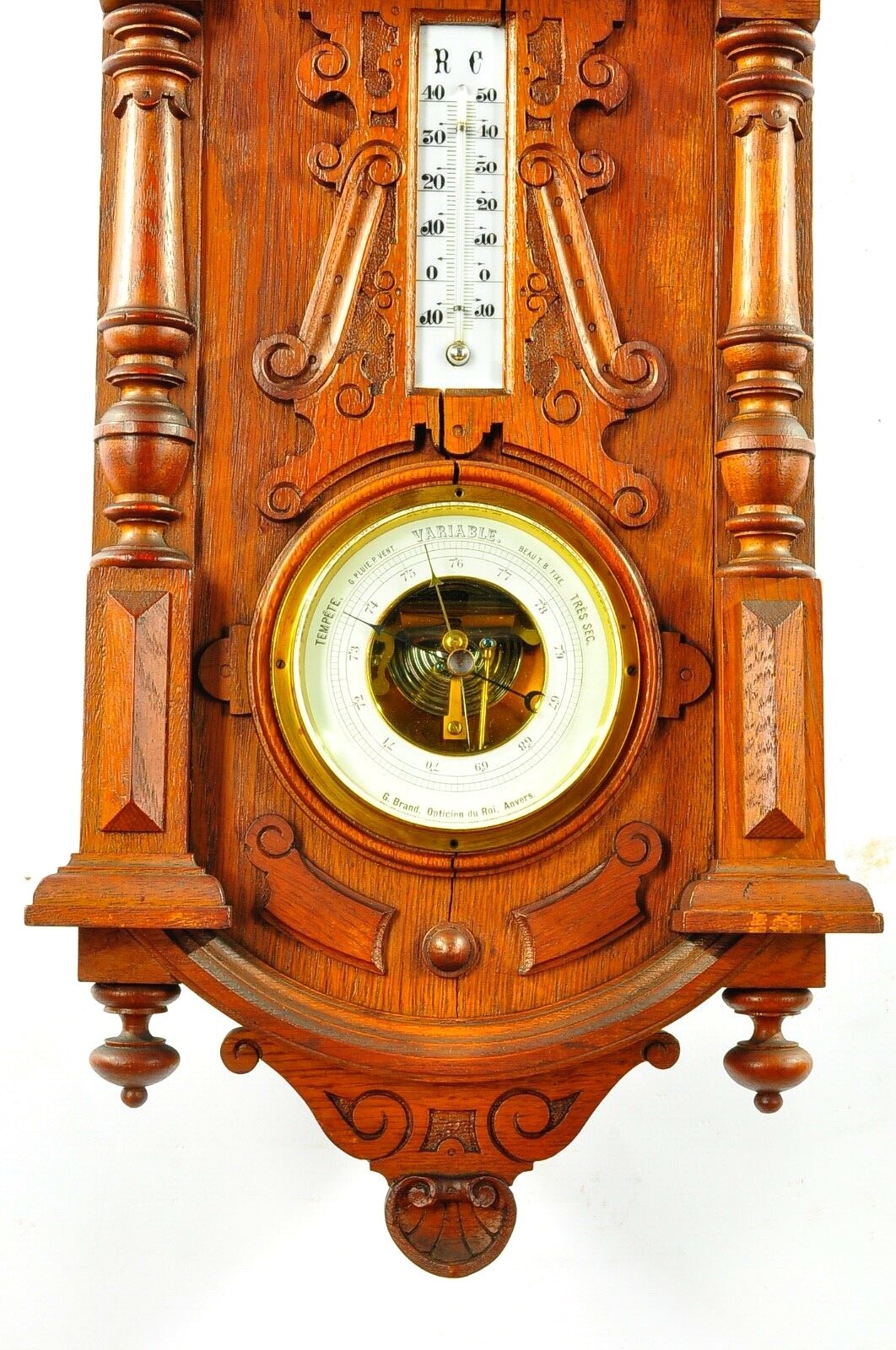 Gorgeous Antique German Kienzle Wall Clock / Barometer/ Thermometer ...