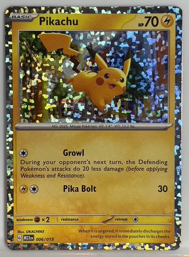 POKEMON PIKACHU HOLOGRAPHIC CARD #006/015 PACK FRESH HP70 PIKA BOLT ...