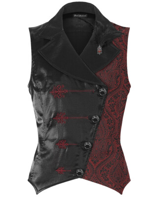 Devil Fashion Mens Gothic Embroidered Jacquard Satin Waistcoat Vest ...