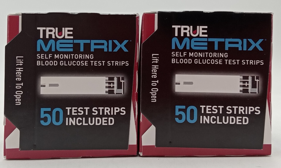 TRUE Metrix Blood Glucose 100 Test Strips with 100 Lancets Exp 1/17/26 ...