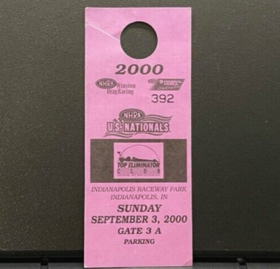 VRHTF NHRA VINTAGE 2000 US NHRA NATIONALS INDY 2.75" X 7" PARKING ...