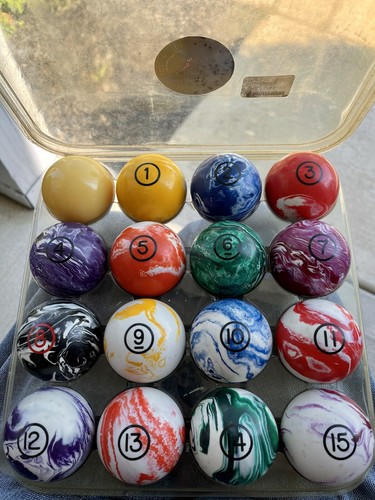 Vintage Elephant Billiard Balls Complete Set Marble Pool Balls | eBay