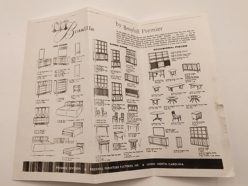 Original 1962 BROYHILL BRASILIA-Dealer Catalog-Rare Mid Century ...