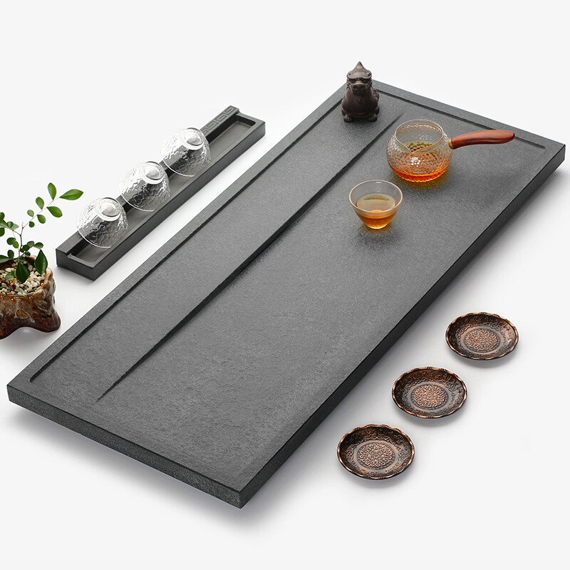 Stone Tea Tray Simple Pattern Black Stone Weighted Tea Table Water ...